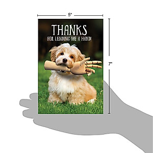 NobleWorks - 1 Funny Thank You Greeting Card - Animal Thanks and Gratitude Notecard Stationery - Lending a Hand C6877TYG