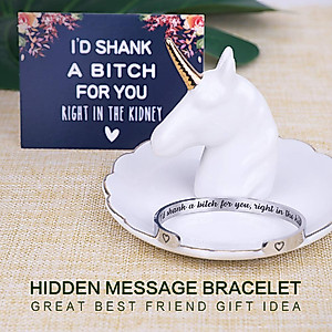 Friend Gifts for Women Funny Small Gifts for Women Best Friend Birthday Female Friendship Gifts for Women Friends Bestie BFF Sister Woman Her - Fun Hidden Message Bracelet