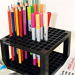 MONT MARTE 96 Hole Plastic Pencil & Brush Holder for Paint Brushes, Pencils, Markers, Pens and Modeling Tools. Provides Excellent Art Studio Organization.