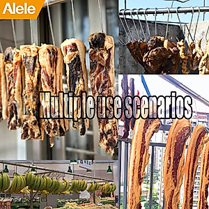 Alele 20Pcs 5 Inches Poultry Hooks, Stainless Steel Lightweight Hook for Meat Processing Hanging Smoking (Meat Hooks 20 Pack 5 inch 3mm)