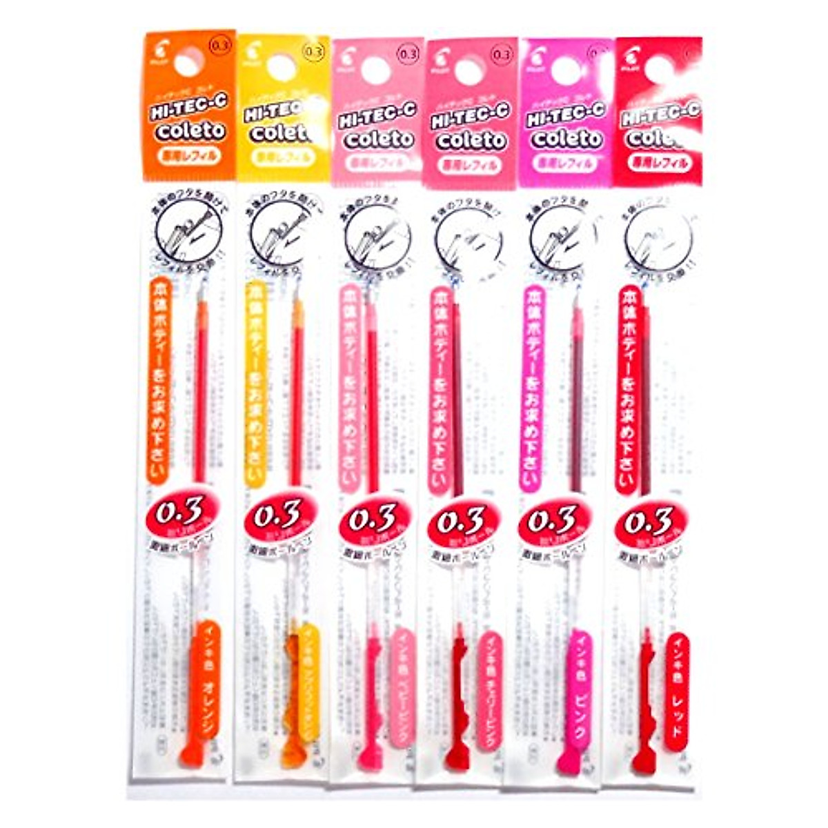 Pilot Hi-Tec-C Coleto Gel Ink Pen Refill 0.3mm, 15-color Set(Japan Import) [Komainu-Dou Original Package]