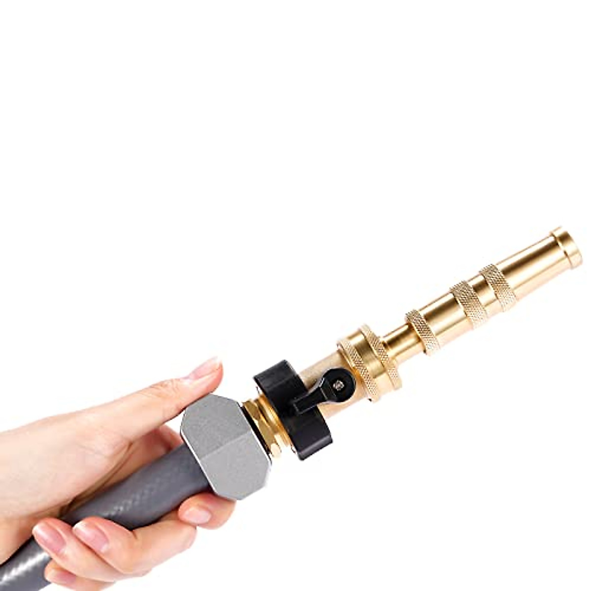 3/4" Brass Garden Hose Shut Off Valve,1-Way Restricted-Flow Water Shut-Off, Fits 3/4 Inch Hose Connector