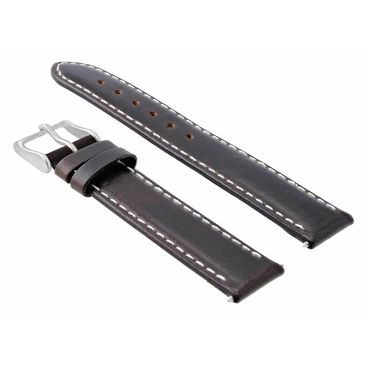 Ewatchparts 18MM SMOOTH LEATHER WATCH STRAP BAND COMPATIBLE WITH IWC PILOT PORTUGUESE TOP GUN D/BROWN WS