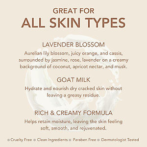 Dionis Goat Milk Skincare 3.3 oz Lavender Blossom Hand & Body Cream - Travel Size Hand Lotion For Hydrating & Moisturizing Dry Skin - Cruelty Free Cream Made In The USA - Paraben Free Formula