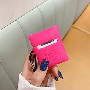 Airpod Case, Cute 3D Funny Cartoon Soft Silicone Cover, Kawaii Cool Keychain Design Skin, for Girls Children and Boys Airpod 1/2 Case (KANSDF/2/ Rose Red)