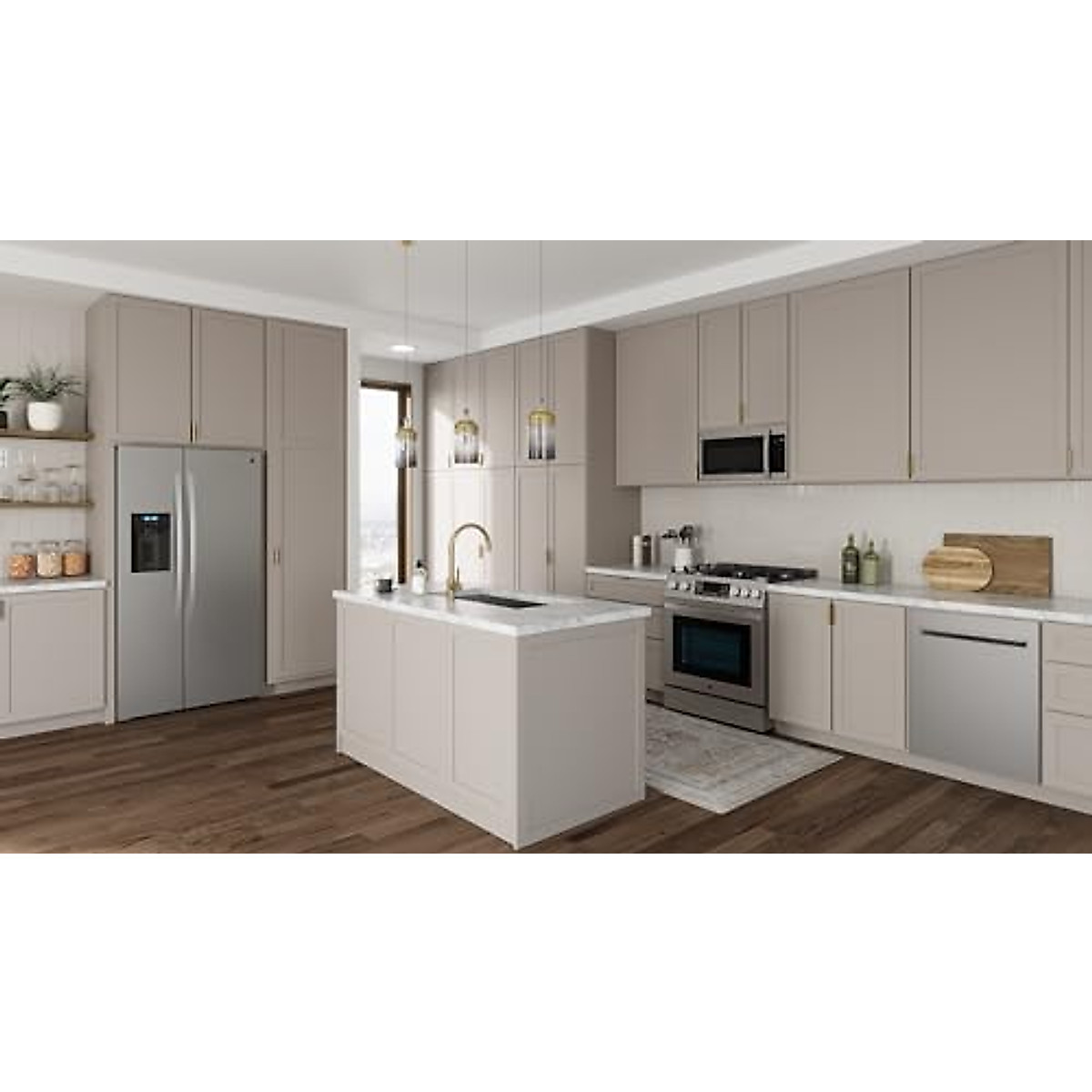 Kenmore 46-51805 Counter-Depth Side Refrigerator/Freezer with Stainless Steel, Water Dispenser, Ice Maker, Quiet and Energy Efficient Inverter Compressor, 36 Inch