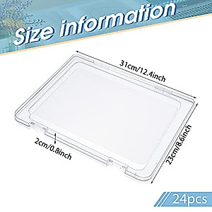 8 Packs A4 Clear Portable Project Case Thick Scrapbook Paper Storage Box with Handle Plastic File Box Document Case Photo Storage Containers Plastic Protectors for Magazines Stamps Photos Art Craft