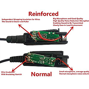 3'2 Wire Acoustic Tube Earpiece Mic Headset Mic Noise Reduction Reinforced Compatible with Motorola XTS 1500 XTS 2500 XTS 3000 XTS 3500 XTS 5000 XTS 5000R HT1000 MTS2000 Two Way Radio Black