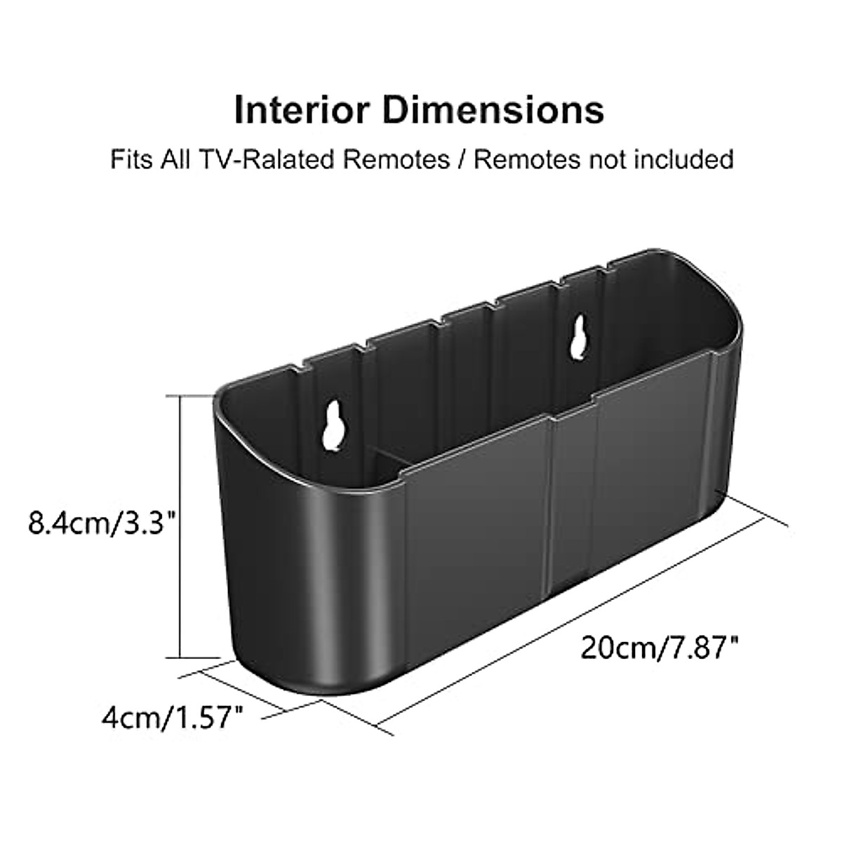 suptek Remote Control Holder Wall Mount，Hole-Free TV Remote Holder (for 3 or 4 Remotes, Black, Quantity 1)