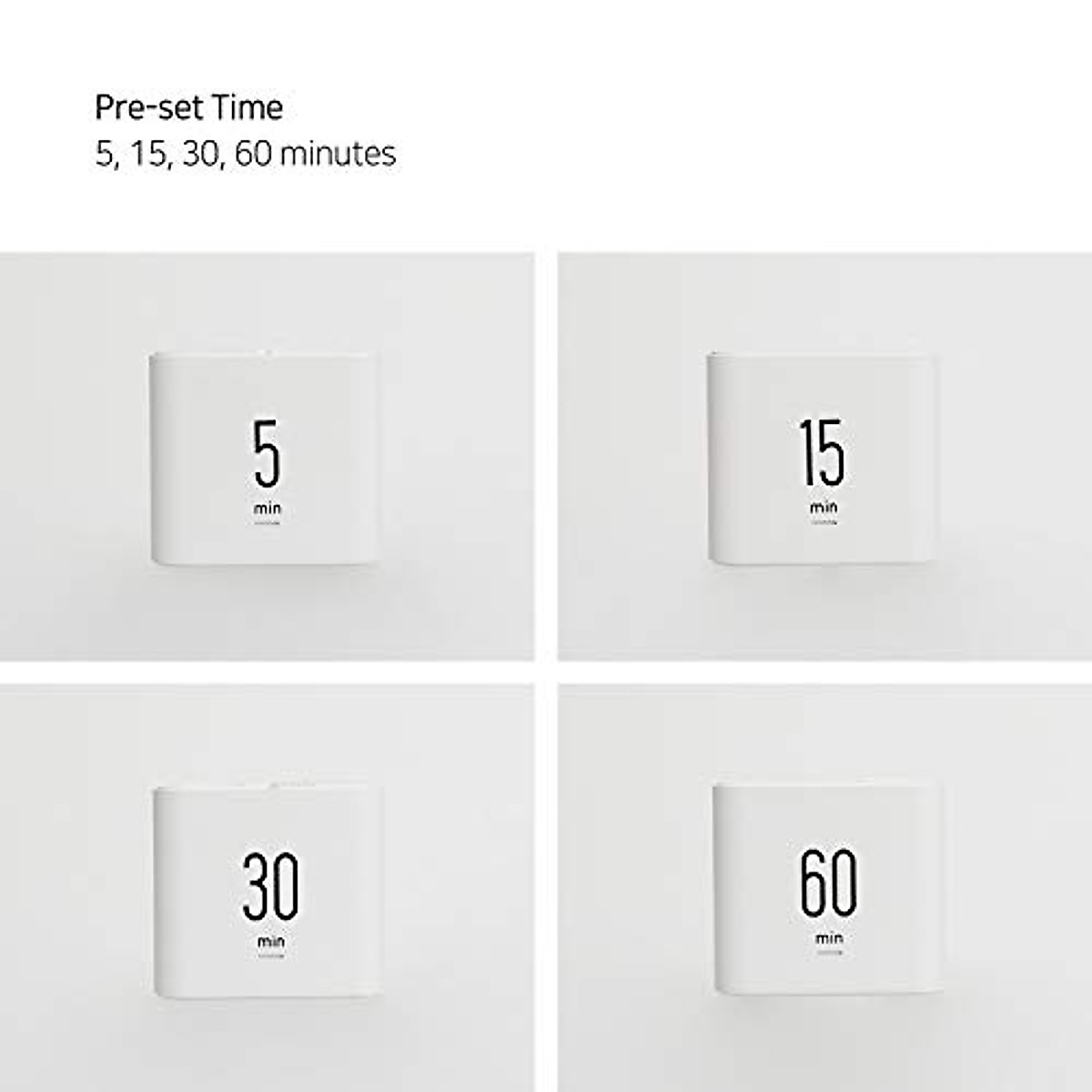 mooas Multi Cube Timer/Rotating Timer, Simple Operation, Clock & Timer (White)