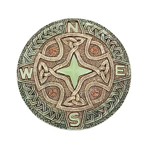 Bits and Pieces - 10” Glow-In-The-Dark Celtic Compass Decorative Stone - Yard Decoration – Beautiful Lawn/Garden Stone