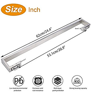 TocTen 24 Inch Bath Towel Rack + 4-Pcs Bathroom Hardware Set Stainless Steel Square Towel Rack Set - Include 16 Inch Towel Bar, Hand Towel Holder, Toilet Paper Holder, Robe Hook(Brushed Nickel)