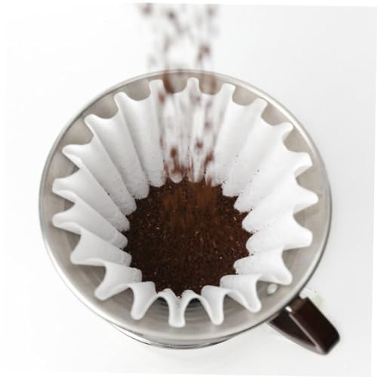 VOSAREA 100 Sheets American Coffee Filter Paper Loose Tea Strainer Cup Unbleached Coffee Filter Wavy Surface Filter Bowl Espresso Tools Coffee Filters Basket Cone Coffee Filter Drink White