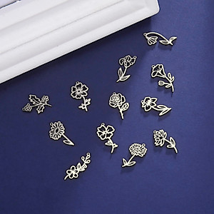 kkjoy Birth Month Flower Necklace Stainless Steel 12 Month Birthday Flower Pendant Necklace Best Friend Necklace Jewellery Gifts for Women