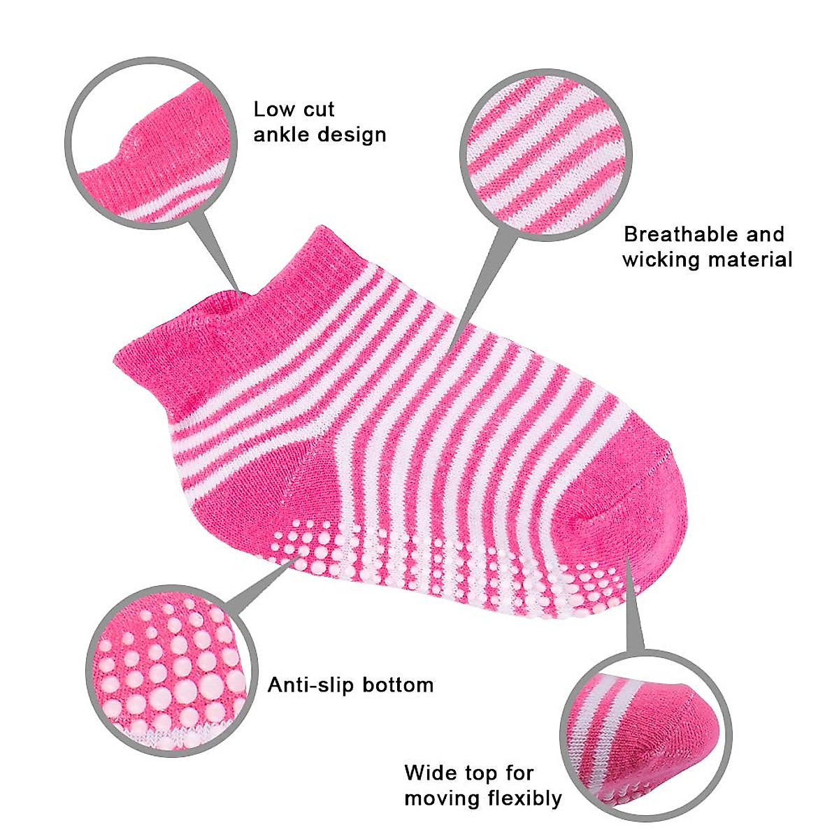 Duufin 16 Pairs Non Skid Toddler Socks Ankle Toddler Grip Socks Kid Gripper Socks for Toddler Boys Girls, 1-3T