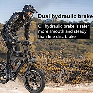 Tamobyke V20 Electric Bike 20 * 4.0 Black Fat Tire, 750W Motor /27-28mph Top Speed Ebike/Removable 48V 15Ah Lithium Battery, Dual Hydraulic Brake,Steering Light Ebike for Adults.