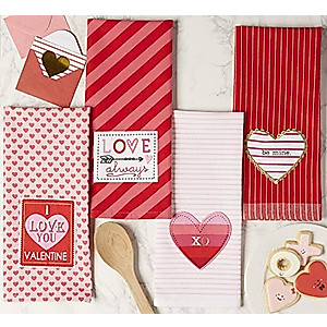 DII Valentine's Day Collection Kitchen, Dishtowel Set, 18X28, Love, 4 Piece