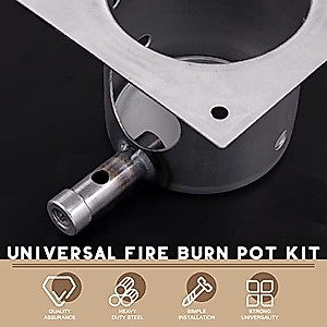 Wokape 6Pcs Heavy Duty Stainless Steel Fire Burn Pot Replacement Parts Set,Icluding 1Pcs Fire Burn Pot and 5Pcs Screws for Grill BBQ Smoker