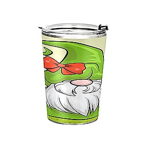 Jihqo Cute Gnome Tumbler with Lid and Straw, Insulated Stainless Steel Tumbler Cup, Double Walled Travel Coffee Mug Thermal Vacuum Cups for Hot & Cold Drinks 12oz