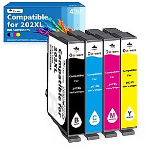 OINKWERE Remanufactured Ink Cartridges Replacement for Epson 202 202XL Ink Cartridges Multipack Compatible for XP-5100 WF-2860 Expression Home XP-5100 Workforce WF-2860 Printer (4-Pack)