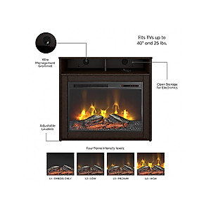 Bush Business Furniture Series C Floor Standing Electric Indoor Fireplace with Shelf, 32-inch W, Mocha Cherry (WC12938FRK)