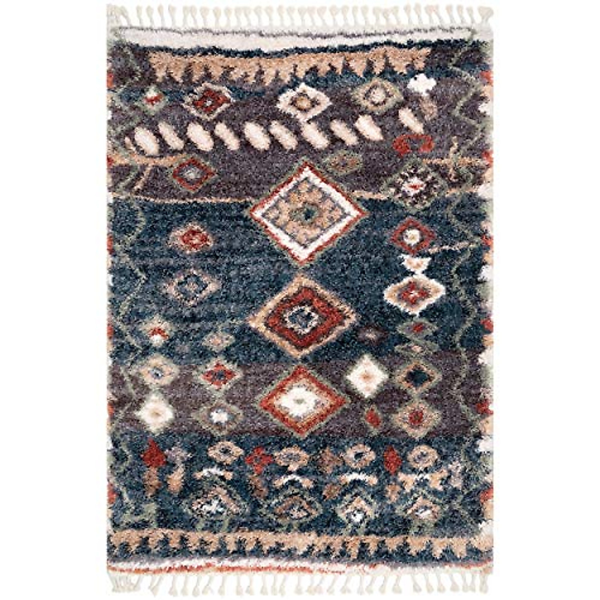 nuLOOM Rosemarie Southwestern Moroccan Shag Area Rug, 9' x 12', Blue