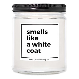 YouNique Designs Future Doctor Gifts Candle 9 oz - White Coat Ceremony Gifts, Medical Student Gifts, Med Student Gift & Medical School Graduation Gifts for Medical Students (Mahogany Teakwood)