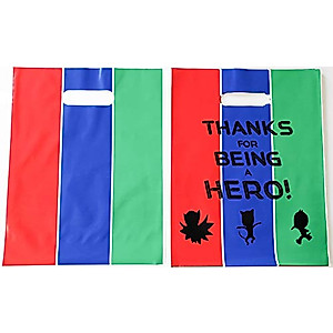 Party Favor Plastic Goodie Bags with Handles- Theme Birthday Supplies Gift Bag for Kids and Adults – Hero Masks (24 Pack)