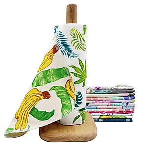 Gecocious Paper Towels Reusable Cotton Cloths-12 PACK Surprise Prints Absorbent Kitchen Cloth Paper Towels Washable Roll-Zero Waste Alternative Napkins 10x12 Inches (Only Towels)