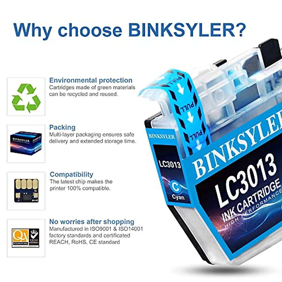 Compatible LC3013 Ink Cartridges Replacement for Brother LC3013 LC3011 High Yield Work for Brother MFC-J491DW MFC-J497DW MFC-J690DW MFC-J895DW Printer(3 Black,1 Cyan,1 Magenta,1 Yellow) 6-Pack