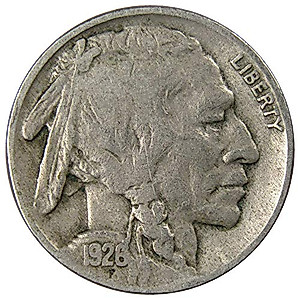 1926 Indian Head Buffalo Nickel 5 Cent Piece VG Very Good 5c US Coin Collectible
