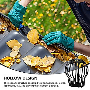 UKCOCO Bathtub Filter 4pcs Roof Filter Gutter Guard Leaf Strainer Black Downspout Drain Cover Anti Blocking Gutter Down Spout Rain Protector Rooftop Floor Drain Basket Bath Filter