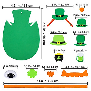 24 Sets St. Patrick's Day Decorations Owl Shamrock Ornaments DIY St. Pat's Craft Kits Assorted Owl Four-Leaf Clover Irish Lucky Shamrock Foam Stickers for Kids Classroom Home Activity Gift Art Project
