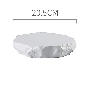 KOWMcp Dinner Plates Creative Stone Ceramic Plate Row Plate Dessert Plate Black and White Gold Special Shape Tableware Dinner Plate