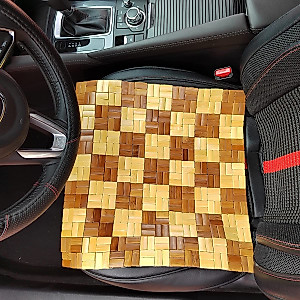 HJJKKH Bamboo Chair Seat Pad,Summer Office Chair Seat Cushion,Cooling Bamboo Car Seat Mat,Summer Breathable Car Seat Cover Cushion for Auto Supplies Office Chair and Home Sofa Pads (Lt.Beige)