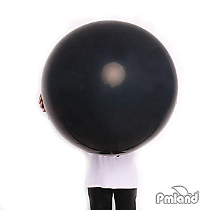 PMLAND 36 Inch Black Giant Jumbo Latex Balloon - 6 Pcs Per Package - Premium Helium Quality