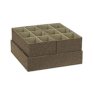 Household Essentials 3 Piece Starter Set, Latte Drawer Organizer, 3 Count (Pack of 1), Brown