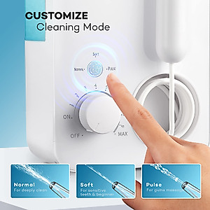 Water Flosser Picks for Teeth Cleaning, 3 Flossing Modes & 10 Pressures Professional Electric Water Flossers for Teeth, Braces, Gums, Kids, Adults, 7 Water Jet Tips Included for Multiple Dental Care