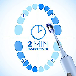 DIKLA Electric Toothbrush，Rechargeable Powered Toothbrush for Adults，Whitening Sonic Toothbrush with 8 Replacement Brush Heads,Last 90 Days,Deep Cleaning