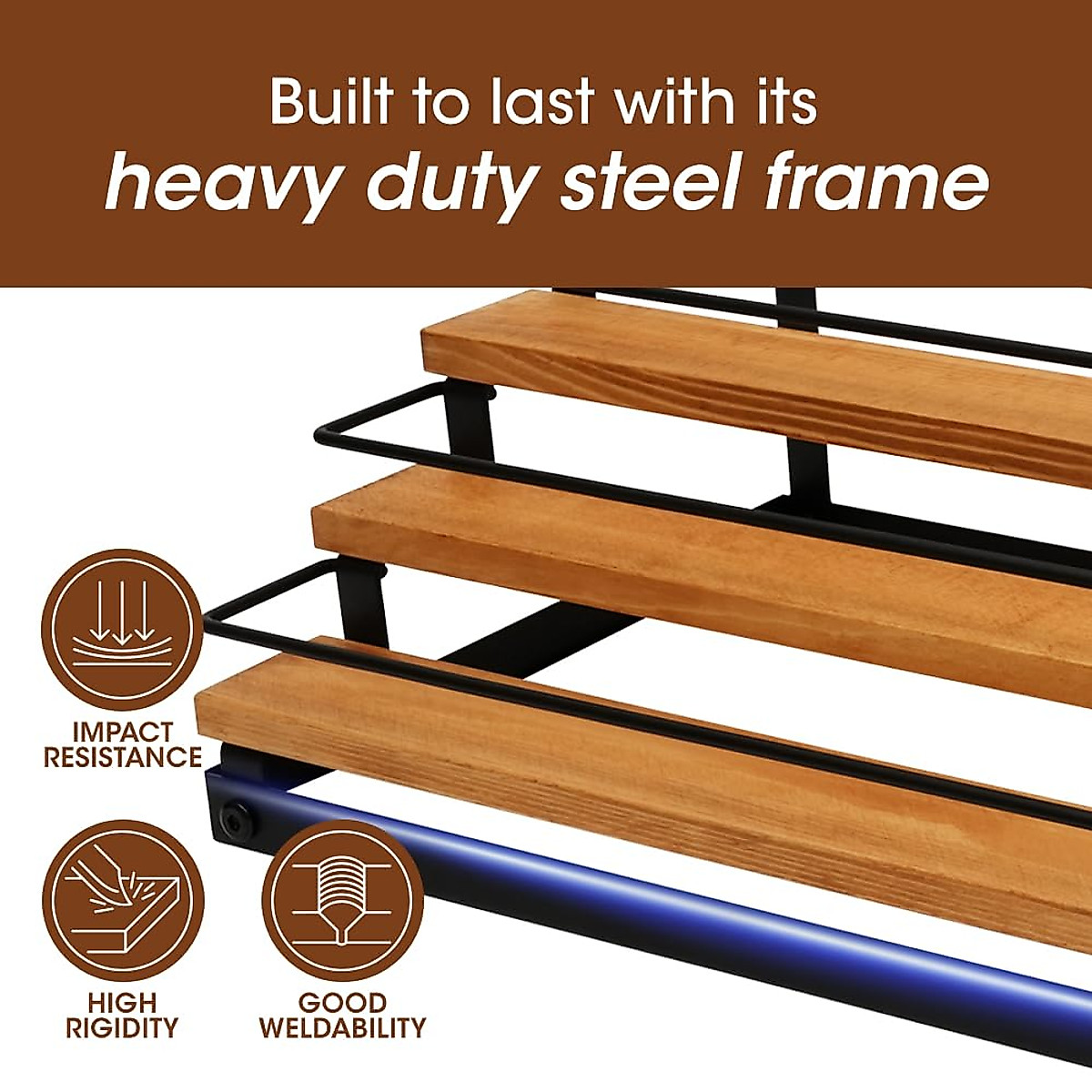 J JACKCUBE DESIGN Craft Paint & Brush Organizer 5 Tier Storage Rack, Holds 50 Citadel, Vallejo Paint Bottles and 17 Paint Brushes Tools Holder (Black) -MK1031A