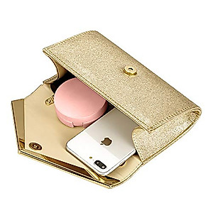 BENCOMOM Women's Gold Clutch,Gold Evening Clutch Purses For Women Evening Gold Clutch Bags Shoulder Crossbody Handbags Bridal Prom Wedding Party gold Purse