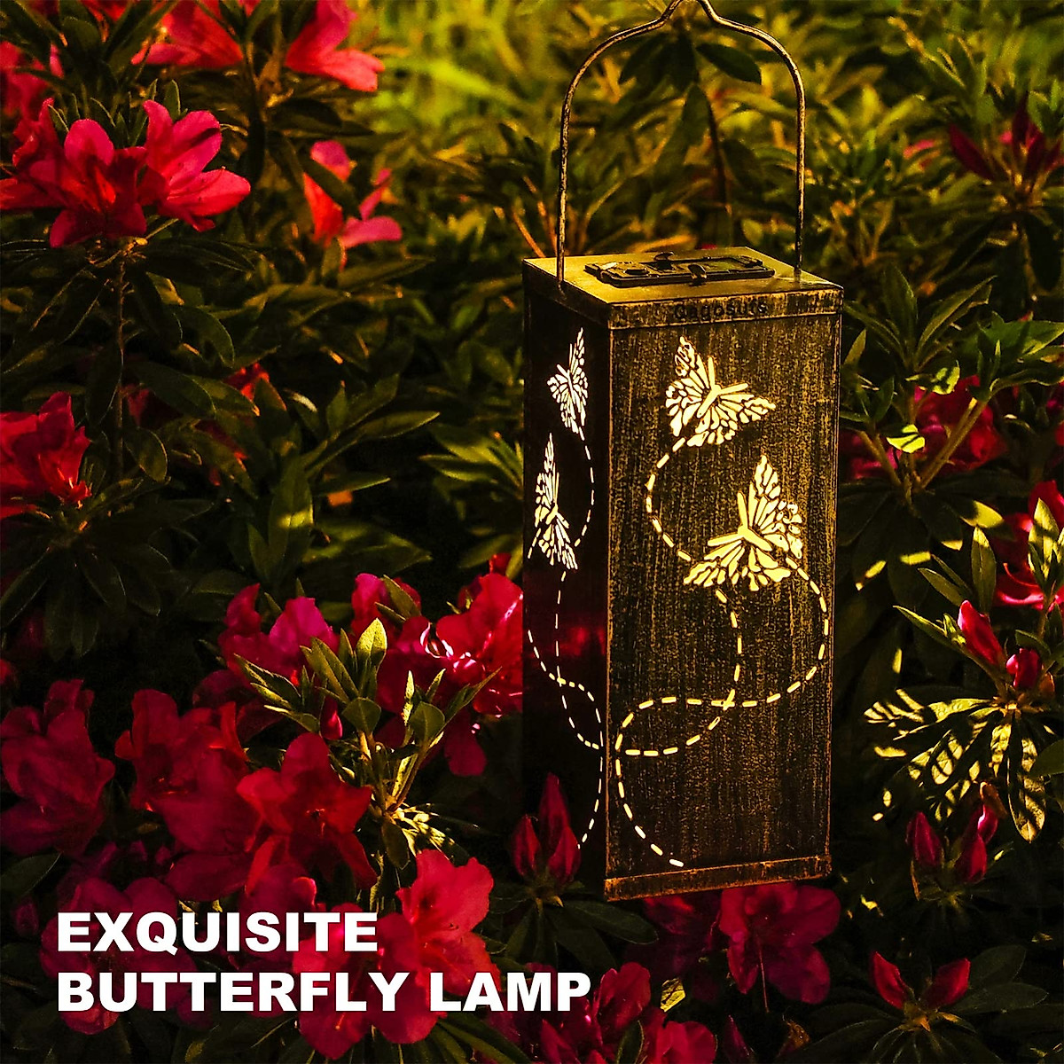 Cagosufs Butterfly Solar Lights Outdoor Garden Decor with Ground Stake, Metal Solar Lanterns Waterproof Outside Christmas Decorations for Patio Lawn Yard Landscape Women Gifts