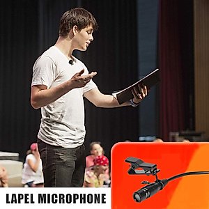Sujeetec Lavalier Microphone Lapel Microphone Compatible with AKG Samson Wireless Transmitter - Unidirectional Condenser Mic - Mini XLR TA3F Plug