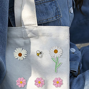 Embroidered Flowers Bee Iron on Patches 36pcs Cute Bumble Sunflower Daisy Patch for Clothing Sew on Embroidered Applique Decoration Sewing Patches for Bags Jackets Jeans Clothes DIY Patches