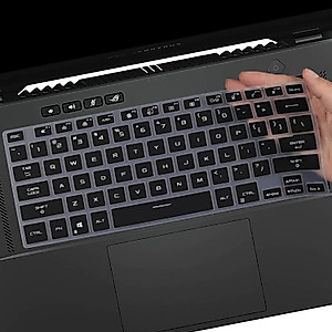 Keyboard Cover Skin for ASUS Rog Flow Z13 GZ301ZE GZ301ZA GZ301ZCRog Flow X13 GV301QH GV301RE GV301RC, 13.6 Inch Laptop, Rog Flow X16 GV601RW 16 inch Laptop- Black