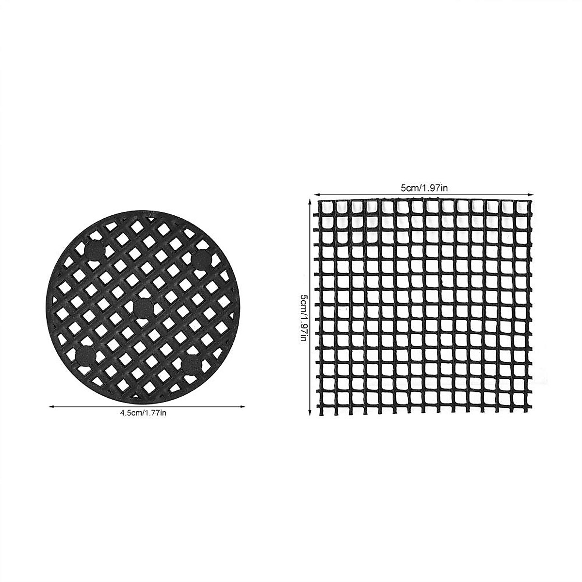 5pcs Flowerpot Hole Mesh Mat Black Plastic Bonsai Bottom Drainage Mesh Screens Grid Square 30x10cm/30x20cm (Diamete 4.5cm)