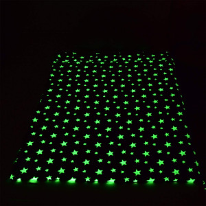 Bood Glow in The Dark Blanket, Soft Kids Fuzzy Throw Blankets, for Boy and Girl, Personalized Blankets, Soft Fluffy Fleece Plush Furry Throw, Funny Presents(50"x60",Star Pattern)