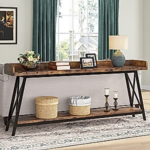 Tribesigns 70.9 inch Extra Long Console Table Behind Couch, Rustic Industrial Sofa Table for Living Room, Narrow Entryway Hallway Long Bar Table