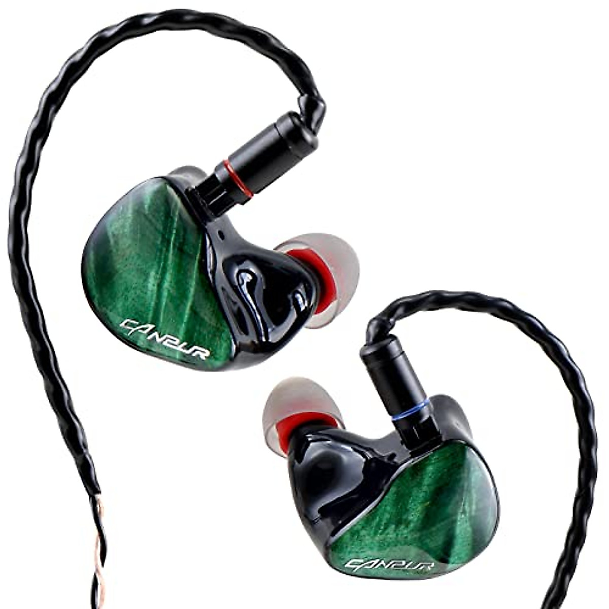 Canpur JF1&1 IEM in Ear Monitor Earphones(1BA+1DD), Wired in-Ear Earphone with Dynamic Drive and Balanced Armatured HiFi Headset for Musician(1BA+1DD,Green)