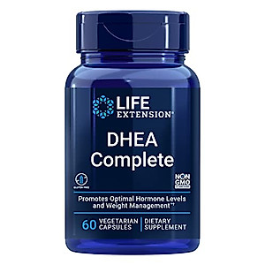 Life Extension DHEA Complete with 7-Keto - Maximize Support of Healthy Body Weight, Mood, Lean Muscle Mass, Libido & More - Non-GMO, Gluten-Free, Vegetarian - 60 Capsules